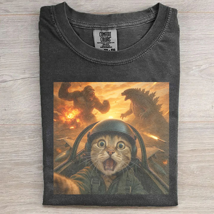 Godzilla vs Kong Cat Pilot Tee – Funyyt
